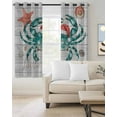 Christmas Coastal Blackout Curtains 96 Inches Long, Ocean Crab Starfish ...