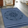 4x6 Area Rugs, Nautical Compass Non-Skid Rubber Backing Large Rectangle ...