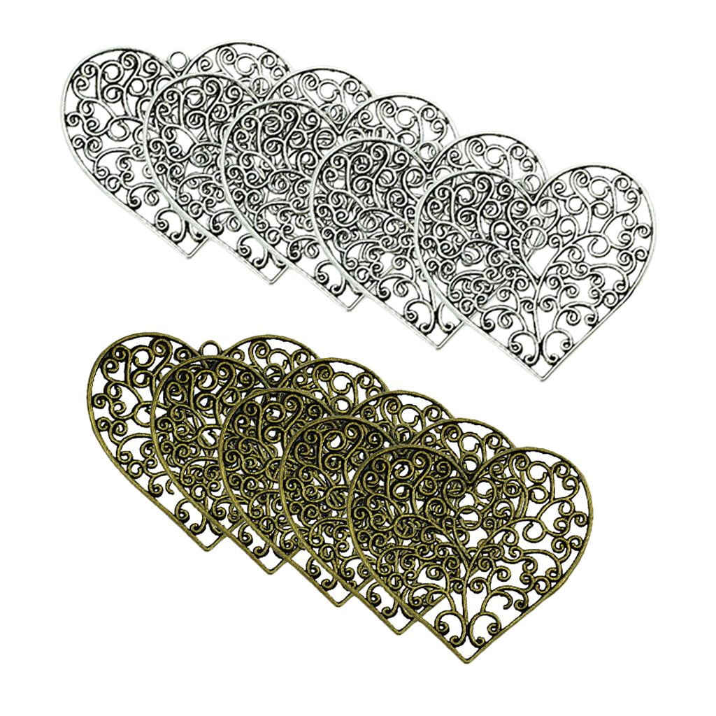 Filigrana Huecos Vintage BLESIY Colgantes de Amor 64 X 56 Metal Pta ...