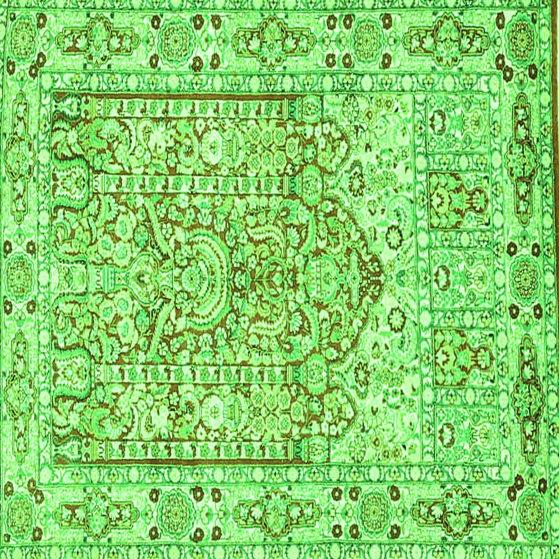 Ahgly Company Indoor Square Persian Green Traditional Area Rugs, 6 ...