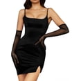 Dalrosia Women's Long Mesh Tulle Sheer Gloves Costume Halloween ...