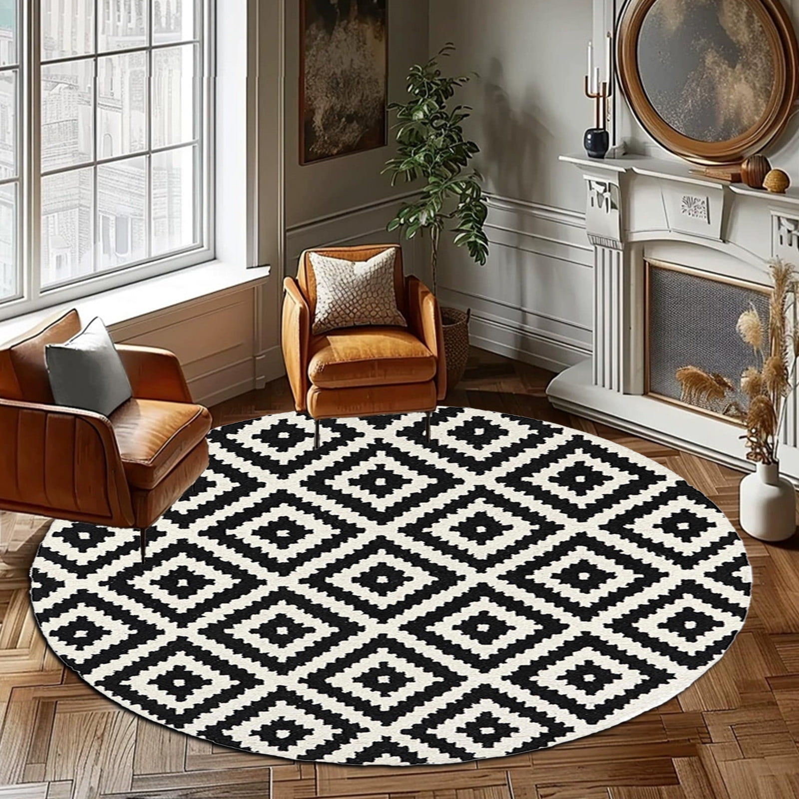 Click here for Wicvik Round Rug 47.24in Rugs For Entryway Washabl... prices