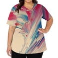 Stralyhd Scrubs for Women Short Sleeve V Neck Original Fluid Splash Art ...