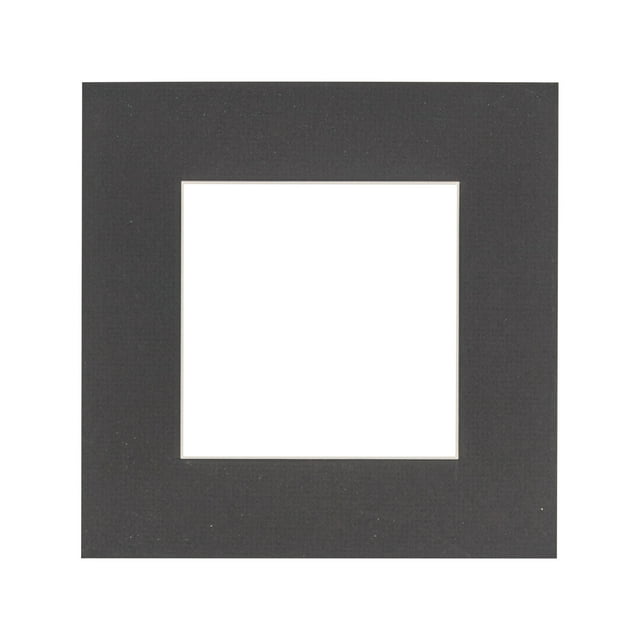 Textured Black Acid Free 7x7 Square Picture Frame Mat with White Core ...