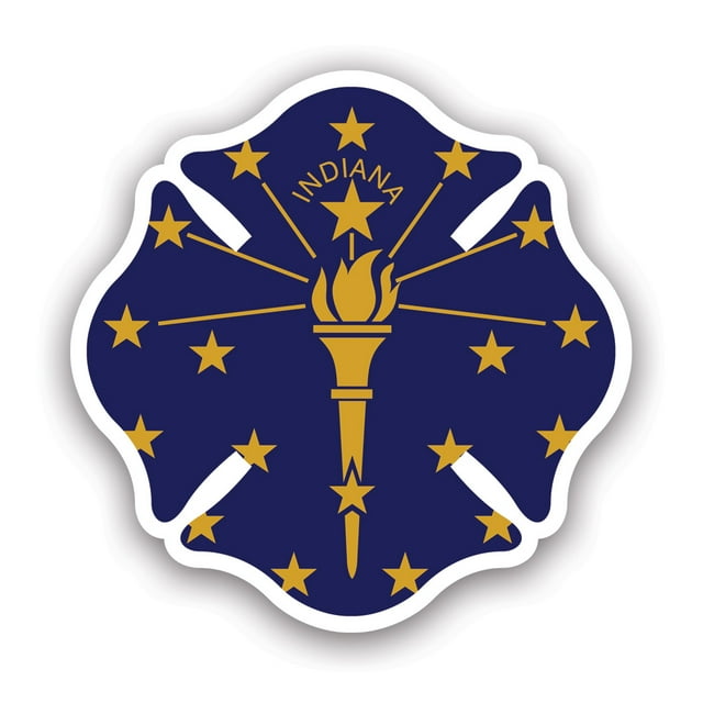 Indiana State Maltese Cross Shaped Sticker Decal - Self Adhesive Vinyl ...