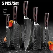 Professional 7-Piece Tsunami Damascus Steel Kitchen Knife Set - VG10 ...