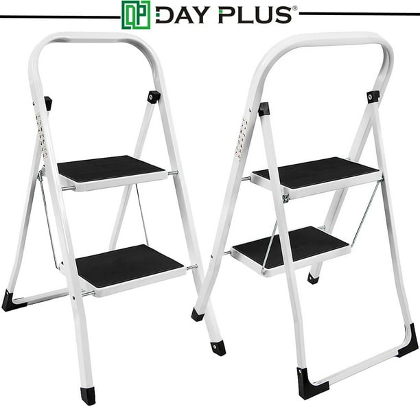 Dayplus 2 Step Ladder - Foldable Ladder With Anti-Slip Mat 2 Step ...
