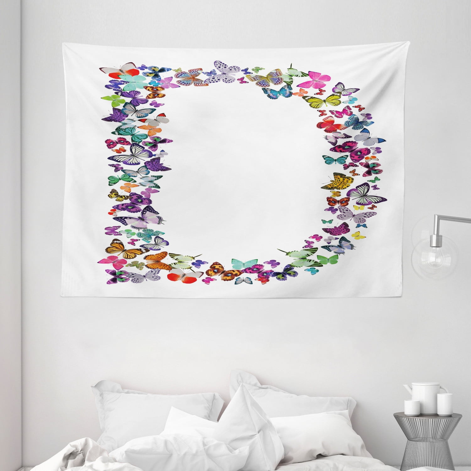Letter D Tapestry, Magical Creatures Flying Monarch Butterflies ...