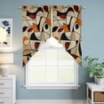 Abstract Line Art Swag Curtain Valance for Windows, Vintage Minimalist ...