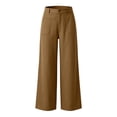 Casual Dress Pants Elastic Waistband Solid Long Trousers Work Slacks ...