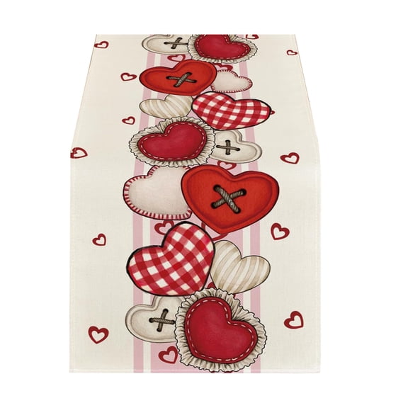 Buffalo Plaid Love Hearts Valentine's Day Table Runner, Seasonal ...