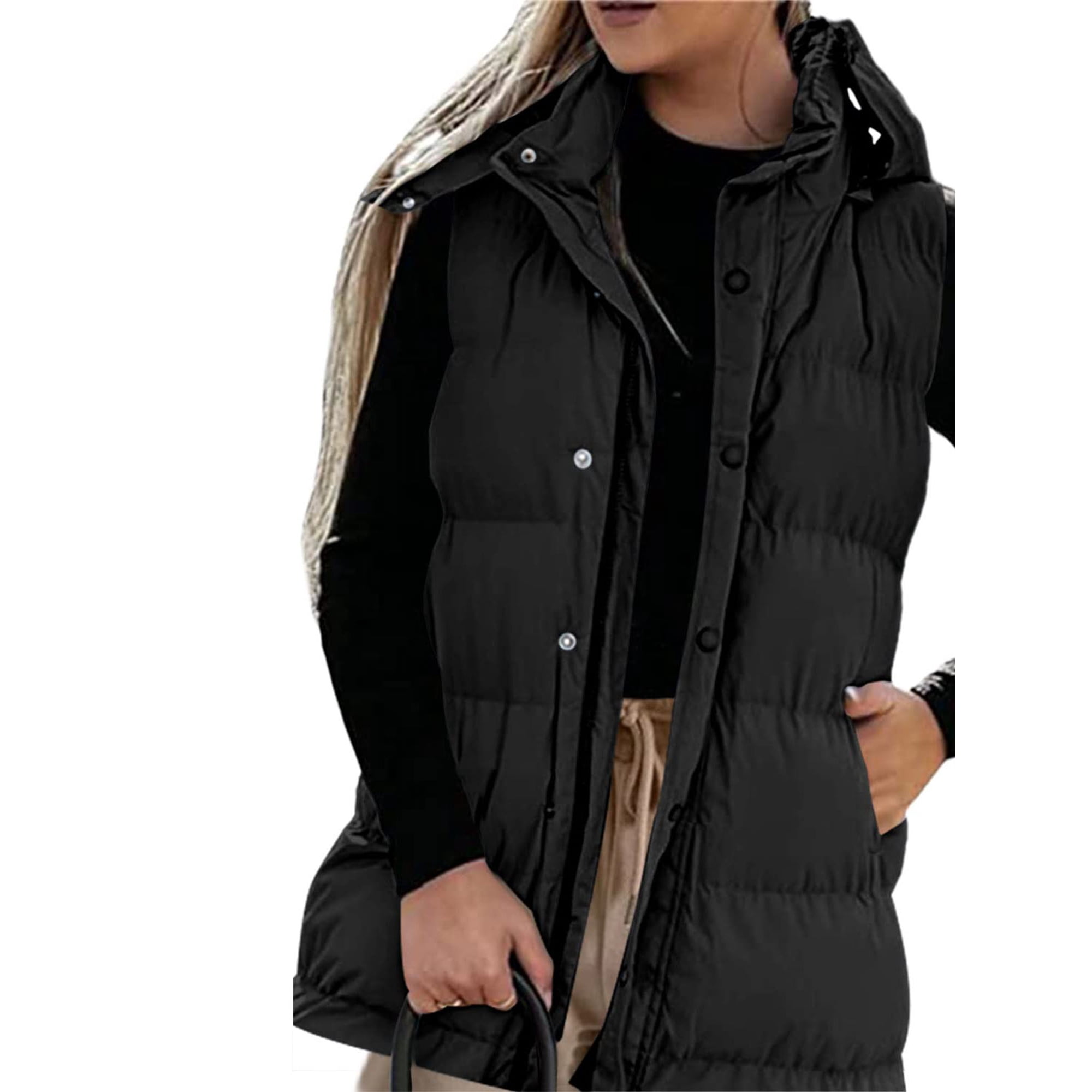 Click here for Kmbangi Womens Padded Vest Sleeveless Zip Up Hoode... prices