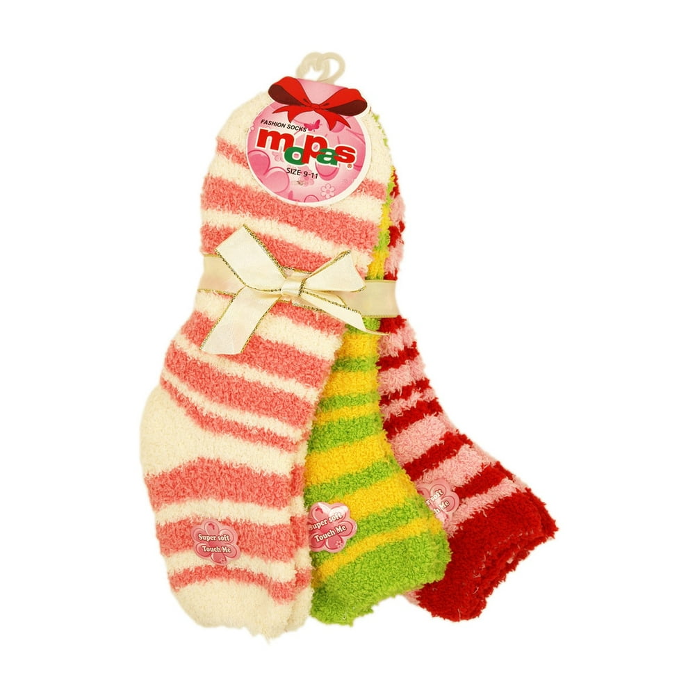 TrendsBlue - Soft Winter Fuzzy Plush Socks - 3 Pairs Set - Walmart.com ...