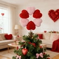 Valentine's Day Heart Ornaments Plush Heart Tree Ornament Set Red Pink ...