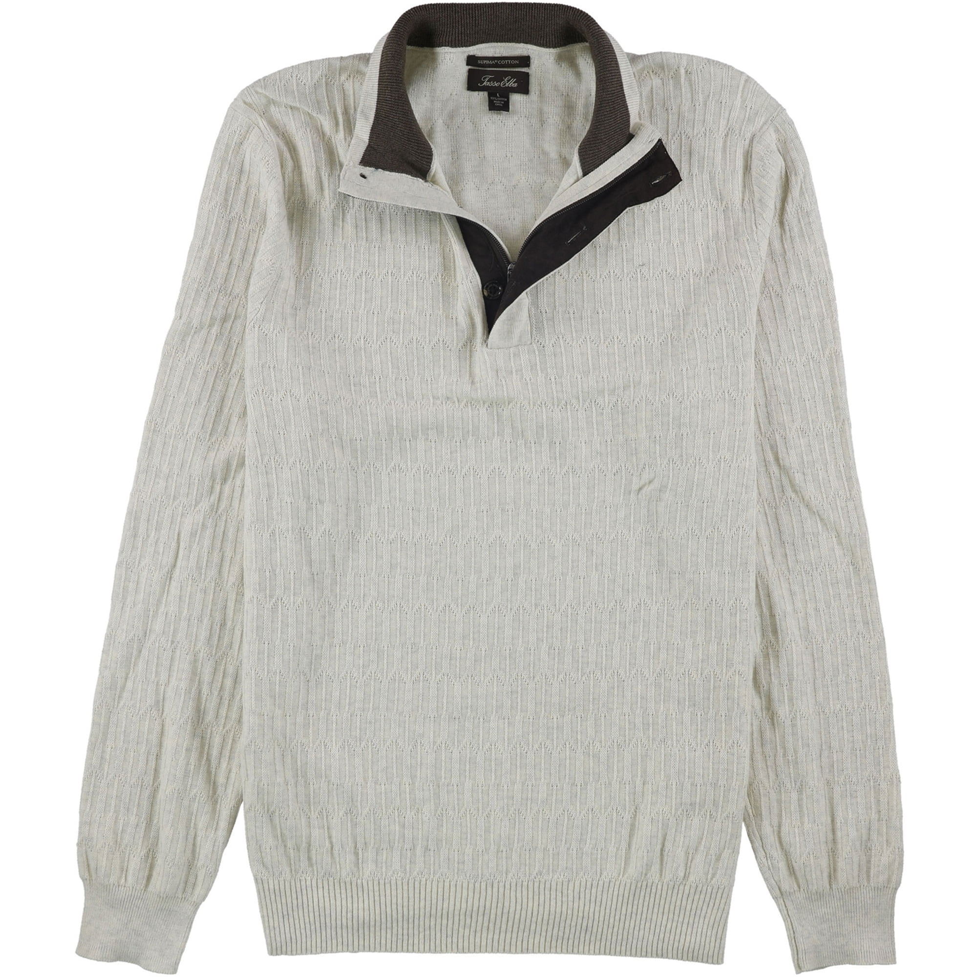 Suéter de cuello alto texturizado para hombre Tasso Elba blanco roto ...