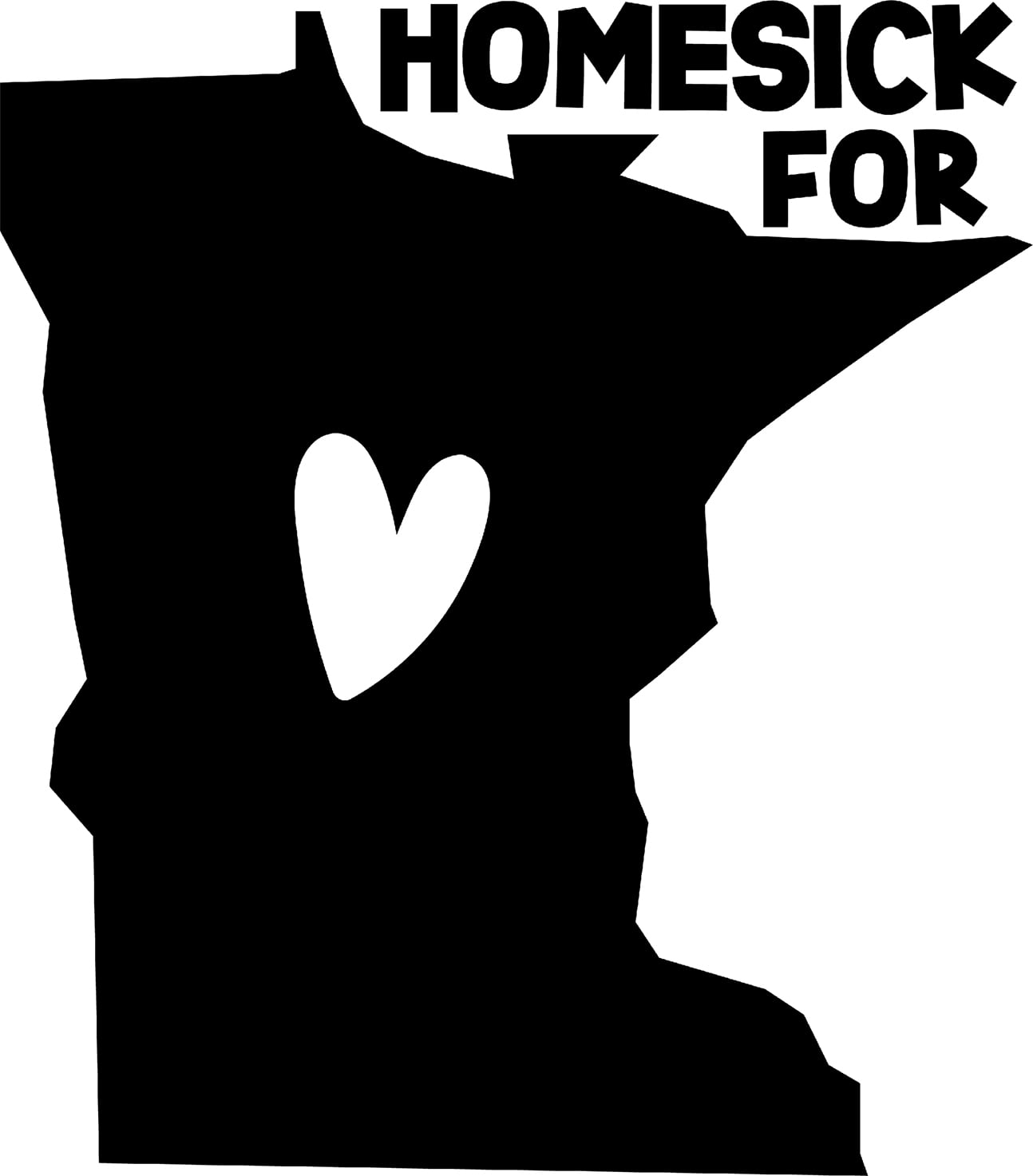 Homesick For Minnesota Love Home Hometown Heart Native Wall Decals for ...