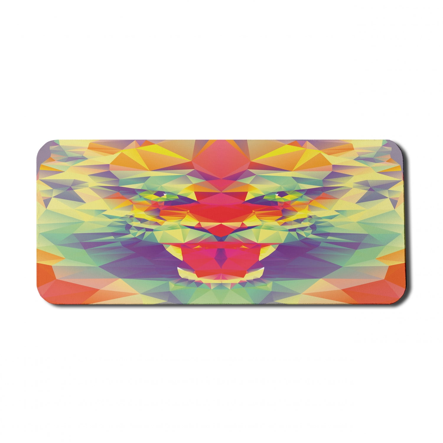 Safari Computer Mouse Pad, Polygonal Lion Face with Geometric Shades ...
