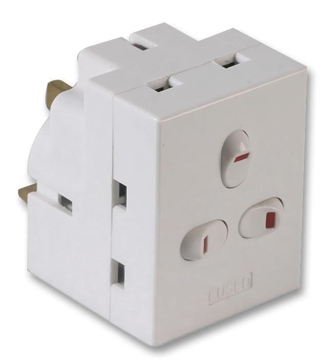 PRO ELEC - 3 Way Plug Adaptor, 13A - Walmart.com