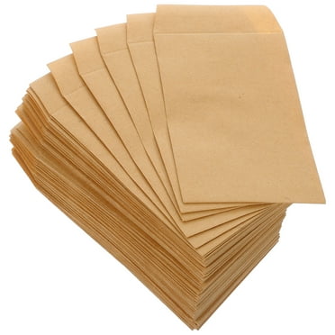 100 Pcs Seed Envelopes 3.54 x 2.36 Inch Brown Kraft Paper Packets ...