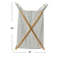 Household Essentials Bamboo X Frame Hamper with Cross Pattern, Black ...