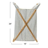 Household Essentials Bamboo X Frame Hamper with Cross Pattern, Black ...