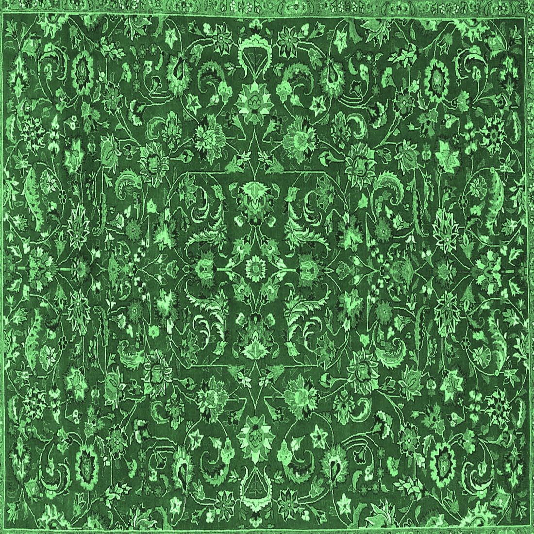 Ahgly Company Indoor Square Persian Emerald Green Traditional Area Rugs ...