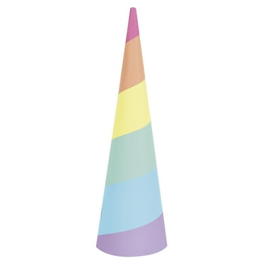 Way to Celebrate! Retro Rainbow Birthday Paper Party Hats, 4ct ...
