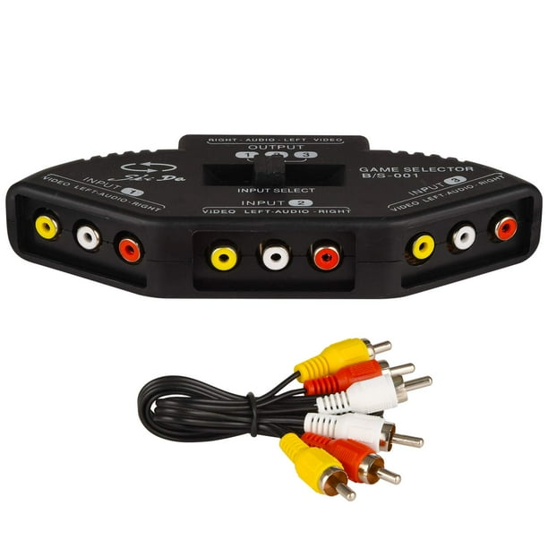 Rca Splitter With 3 Input And 1 Output Audio And Video Rca Switch Box With Cable For Connecting