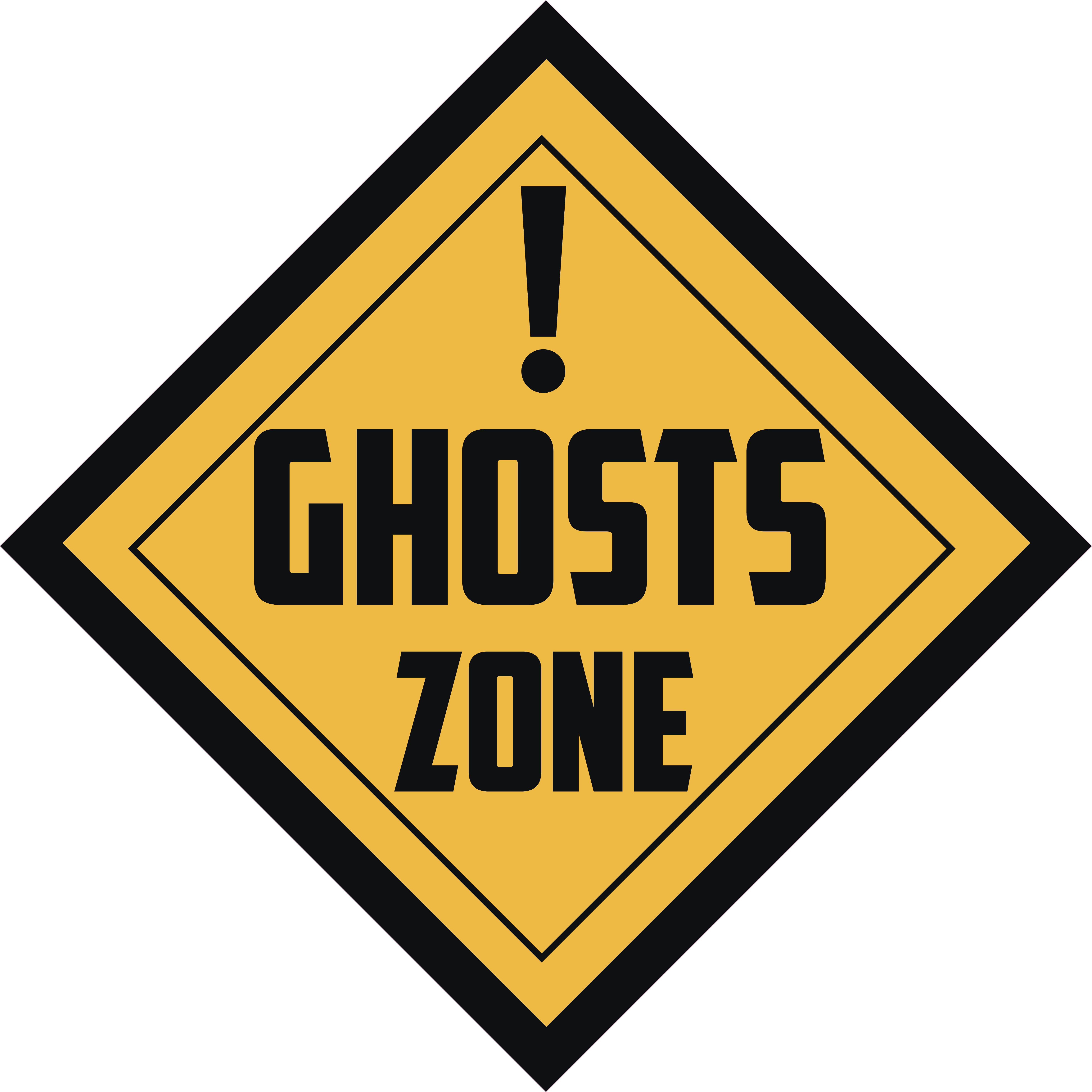 Vinyl Home Living Room Art Caution Sign Decor Ghosts Zone Warning ...