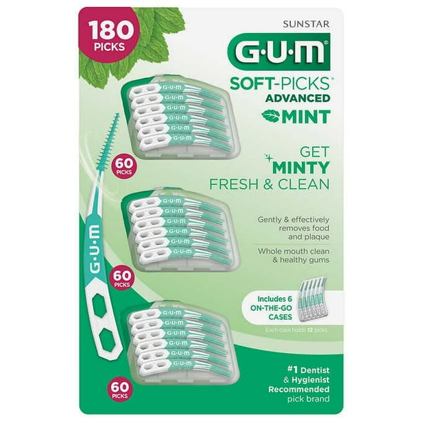 GUM Soft-Picks Advanced Mint, 180-count - Walmart.com - Walmart.com