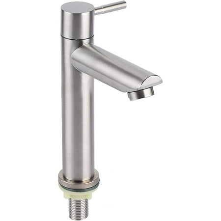 Brushed Stainless Steel Single Cold Water Tap G1/2 with High Body ...