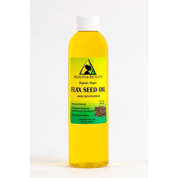 Flax seed oil organic carrier virgin cold pressed pure 8 oz - Walmart.ca
