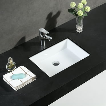 Undermount Bathroom Sink White Rectangle Porcelain Ceramic Vessel Sinks ...