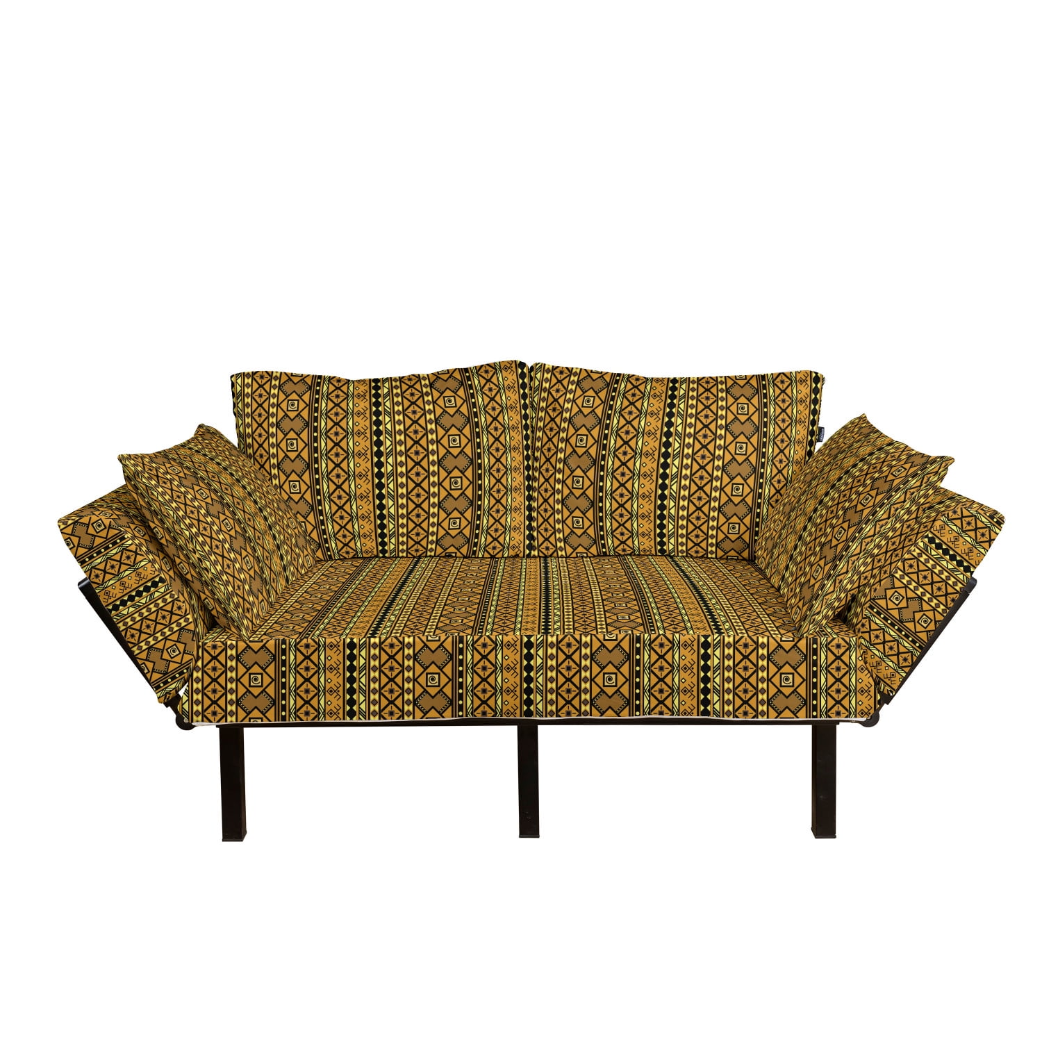 Tribal Futon Couch, Geometric Pattern with Origins Exotic Folk ...
