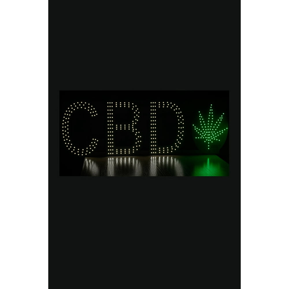 10"X30" CBD Sold Here Shop Open Welcome LED CBD SIGN Dual Color with ...