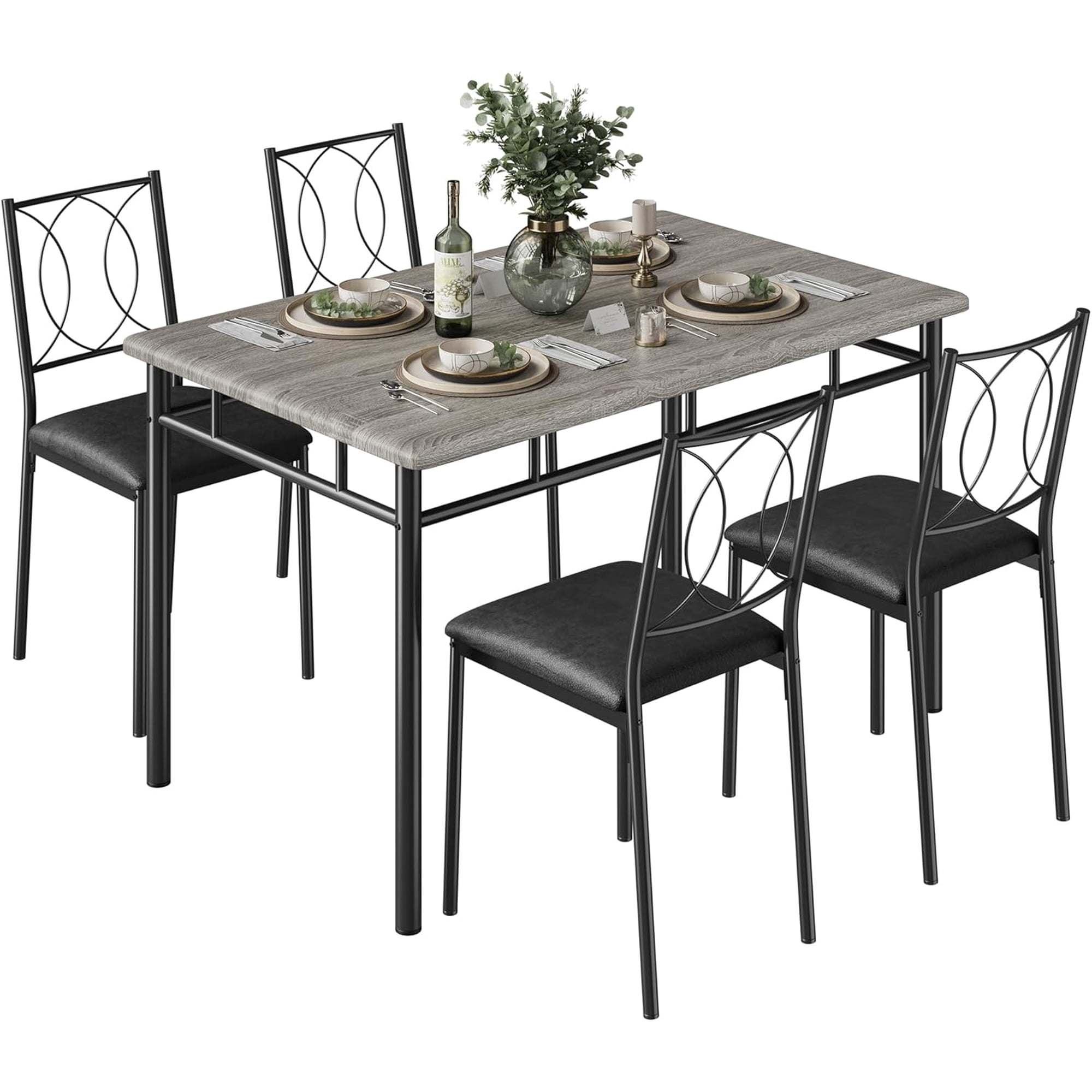 Click here for Yusazens 5 Piece Dining Set  Metal Frame Table & 4... prices