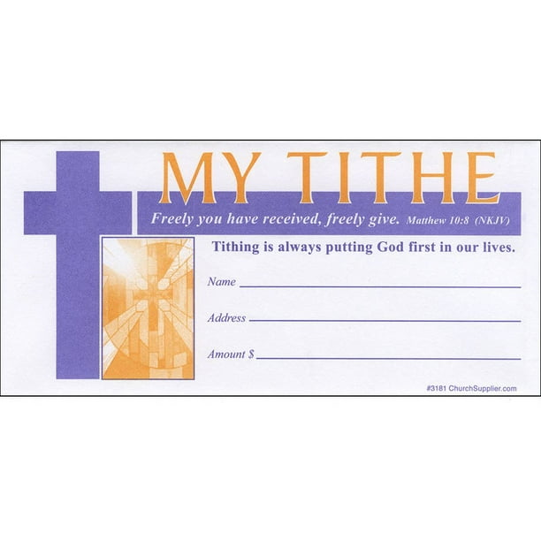 Church Tithe Offering Pew Envelopes Tithe Matt 10 8 - Pack of 200 ...