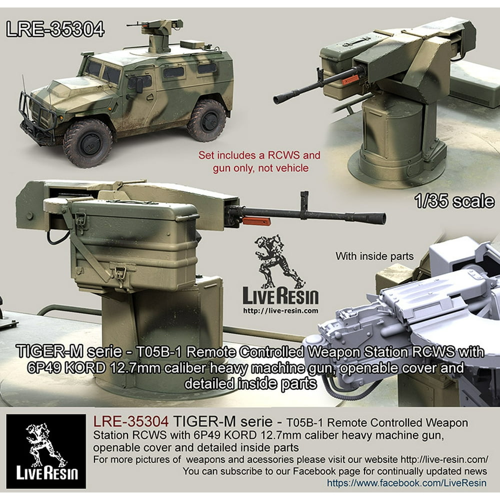 Live Resin 1:35 Tiger-M T05B-1 RCWS w/ 6P49 KORD 12.7mm Detail Set # ...