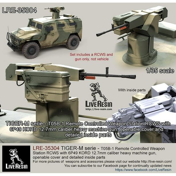 Live Resin 1:35 Tiger-M T05B-1 RCWS w/ 6P49 KORD 12.7mm Detail Set # ...