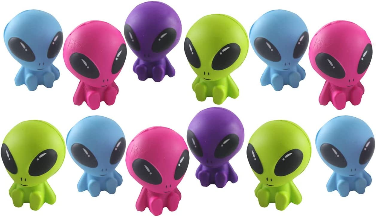 12 Small Bright Alien Squishy Slow Rise Foam - Scented Sensory, Stress ...