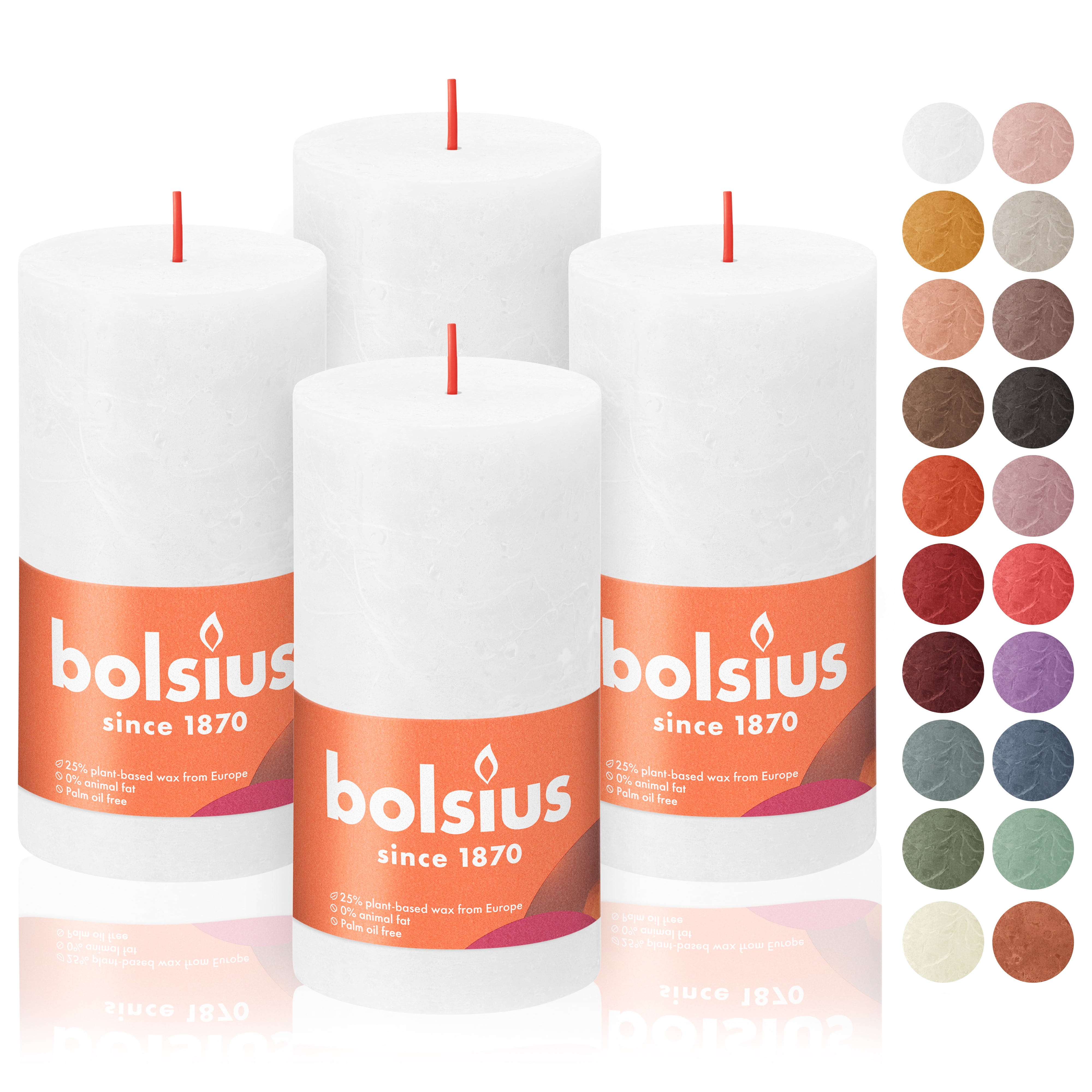 Bolsius Cloudy White Rustic Pillar Candles 2.75" X 5" Party Candles ...