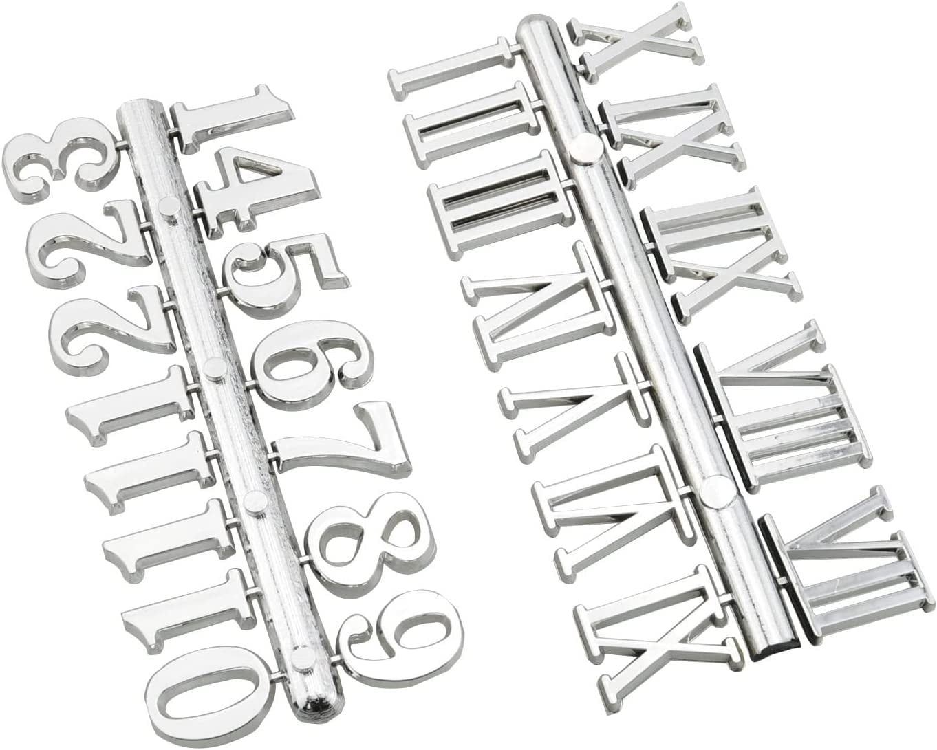 shiyou-Clock Numerals Kit Silver Arabic Number and Roman Number DIY ...