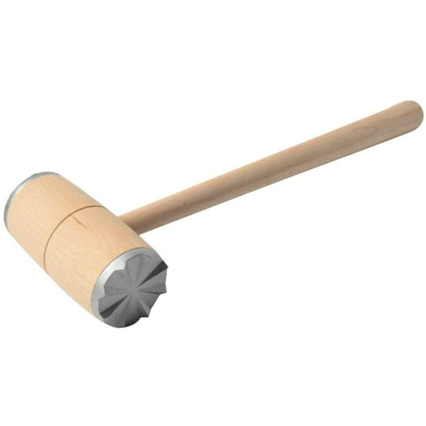 Meat Hammer, Two Sides Wood Meat Hammer Mallet Pounder for Tenderizing ...