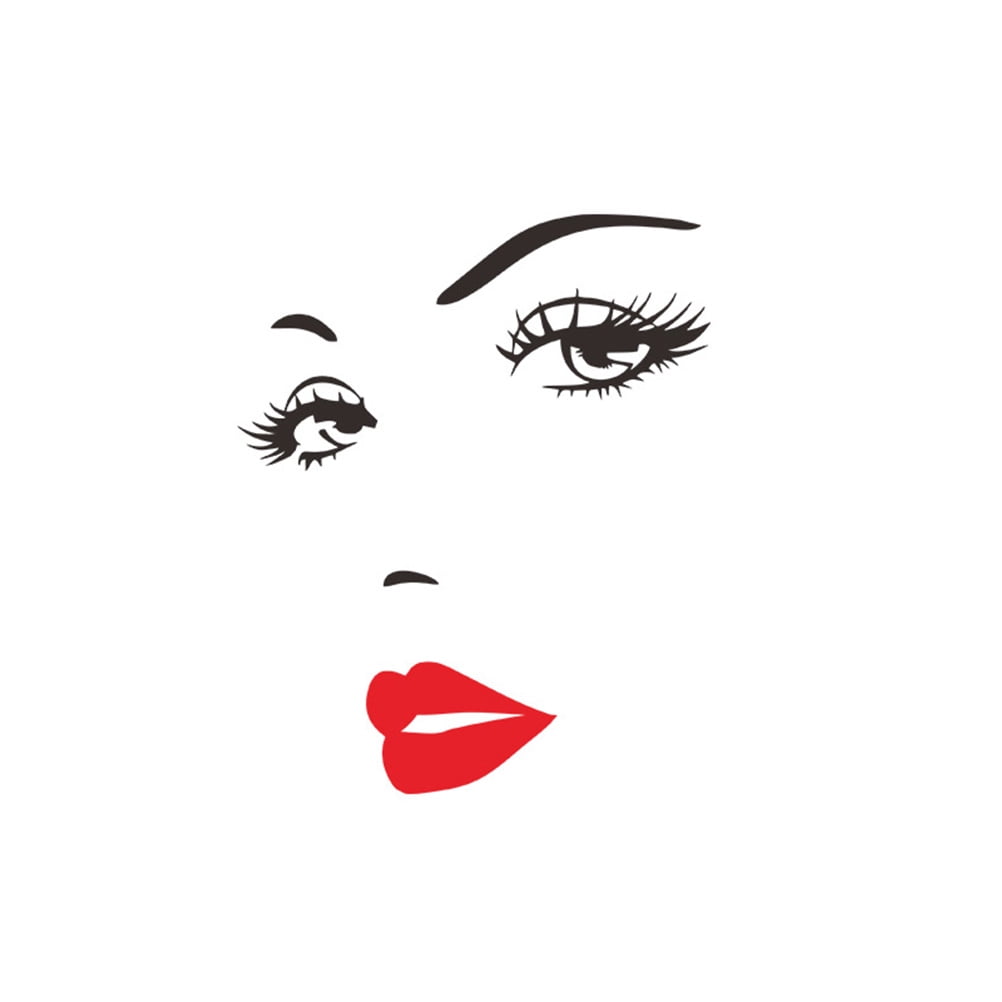 Click here for Estink Beautiful Women Face And Red Lips Wall Stic... prices
