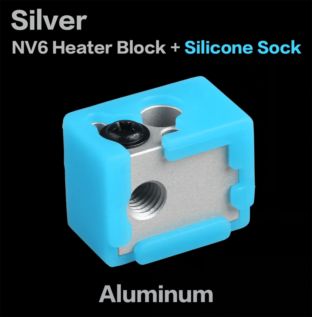 NV6 Heated Block Aluminum Heating Block E3D V6 Heat Block J-head BMG ...