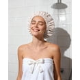 Yanibest Satin Lined Shower Cap for Women Reusable Waterproof, Frizz ...