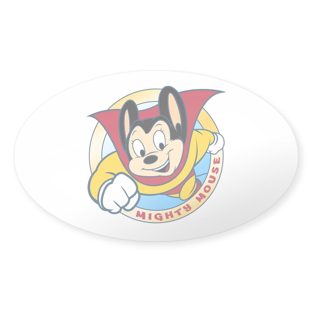 CafePress - Mighty Mouse Oval Sticker - Sticker (Oval) - Walmart.com