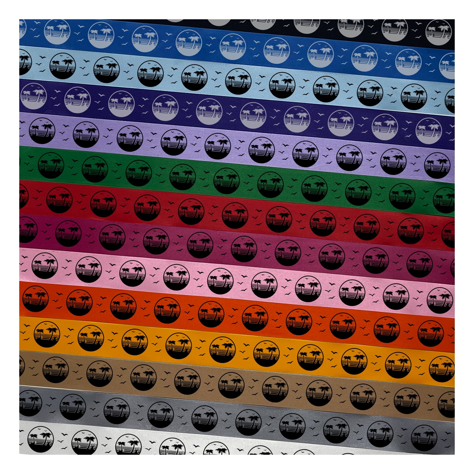 Tropical Beach with Palm Trees Satin Ribbon for Gift Wrapping Bows ...