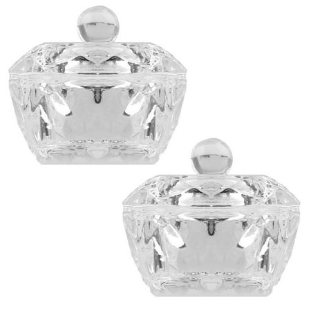 2 PCS Clear Acrylic Nail Powder Liquid Dappen Dish with Lid,Nail ...