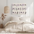 Birds on the Wire Purple Grey Burlap Background Canvas Print Wall Art ...